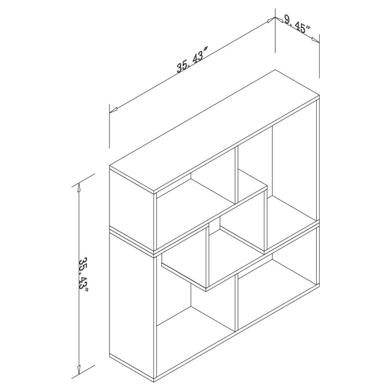 Inbox Zero Geometric Bookcase Room Divider Bookshelf | Wayfair